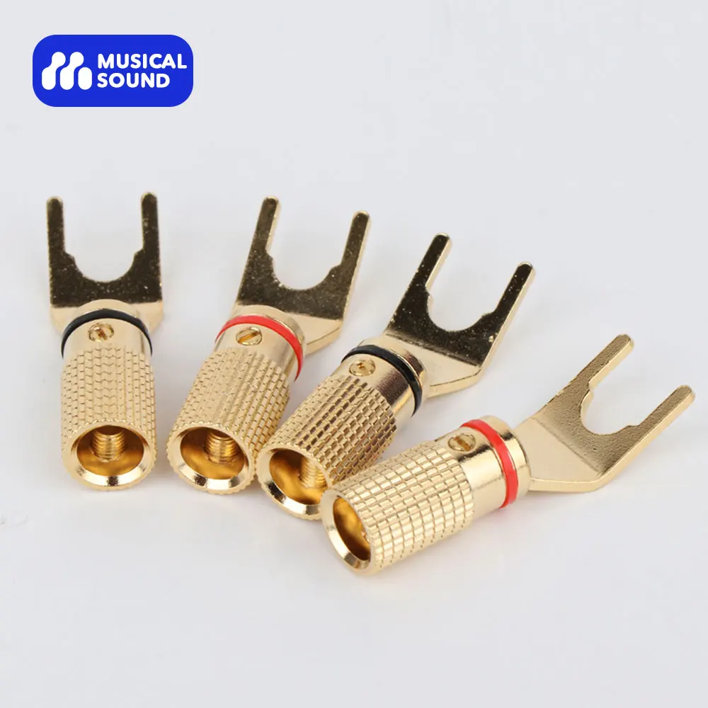 Som-Musical-Y-Tipo-Banana-Plugs-Conectores-Banhado-a-Ouro-24K-Hi-fi ...
