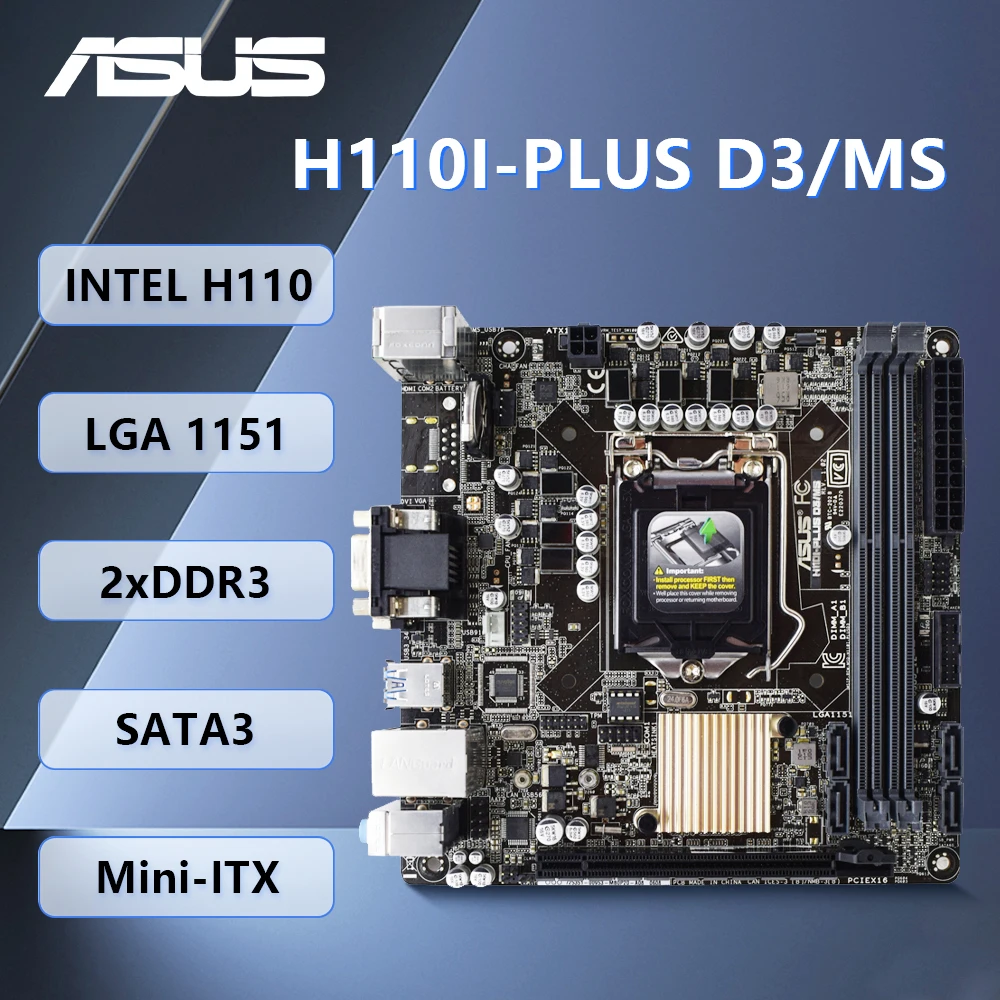 ASUS-H110I-PLUS-D3-Motherboard-MS-LGA-suporta-o-LGA-1151-CPU-i5-6400 ...