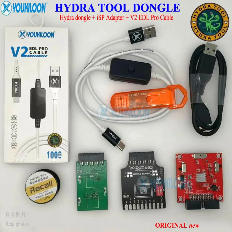 2023 Original New Hydra Dongle+V2 EDL Cable and eMMC ISP Adapters Tool ...