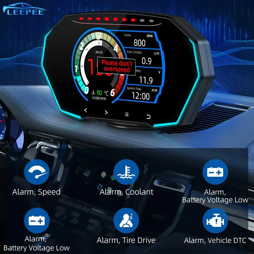 4 Inch Security Alarm F11 Touch Buttons HUD Car Head Up Display ...