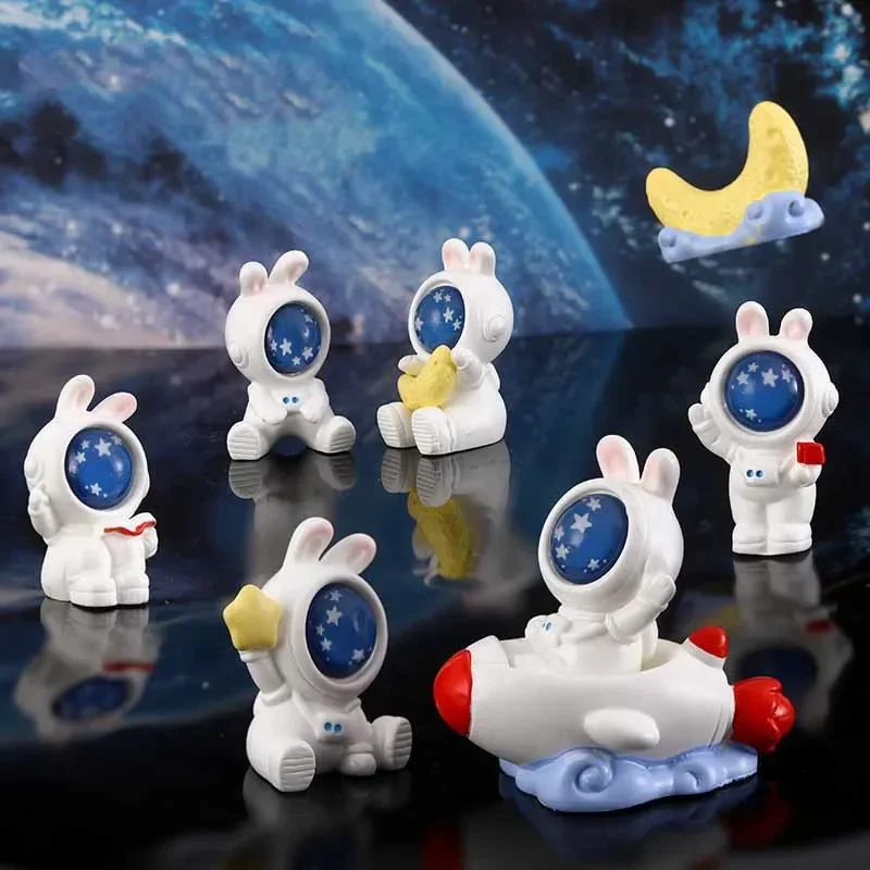 Figurine-Miniature-Cute-Moon-Astronaut-Rabbit-Micro-Landscape-Resin ...