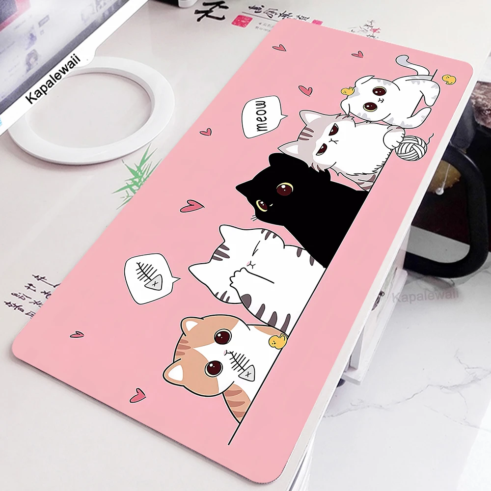 Large-Pink-Mouse-Pad-Kawaii-Cute-Cat-Mousepad-XXL-Anime-Deskmat-Anti ...