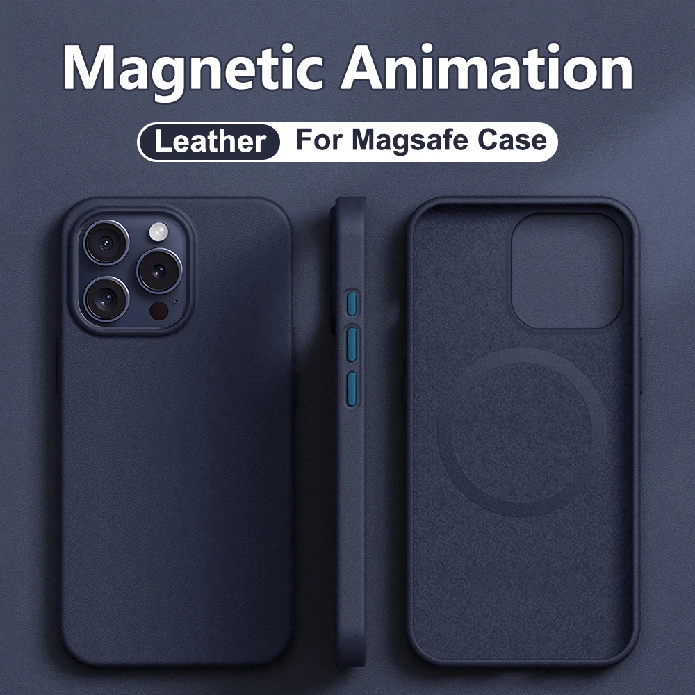 For-Magsafe-Leather-Magnetic-Animation-Case-For-Apple-iPhone-15-14-13 ...