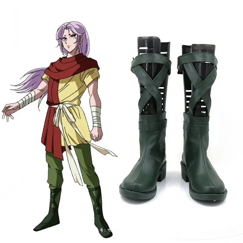 Saint Seiya Mu Cosplay Costume Shoes Handmade Faux Leather Boots For ...