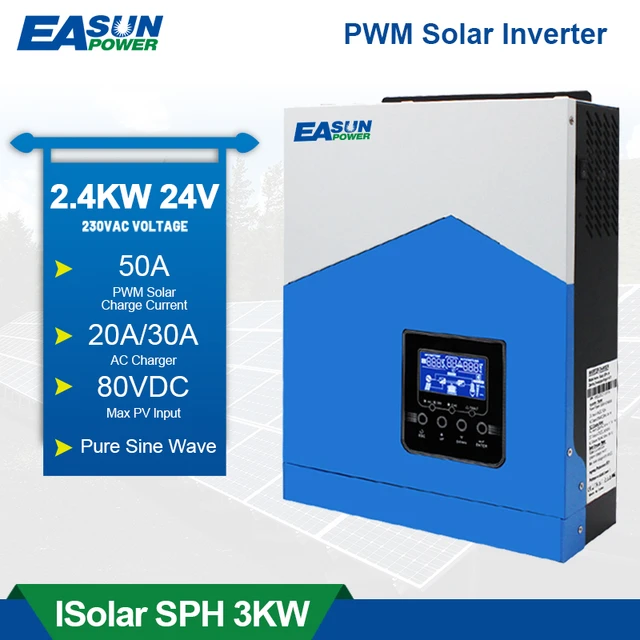 Easun Power 220VAC Off Grid Hybrid Solar Inverter 100A MPPT, 42% OFF