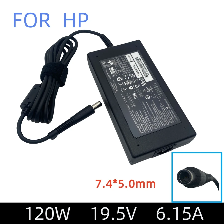 120W 19.5V 6.15A 7.4*5.0mm AC Adapter Charger For HP Envy DV6 DV7 ...