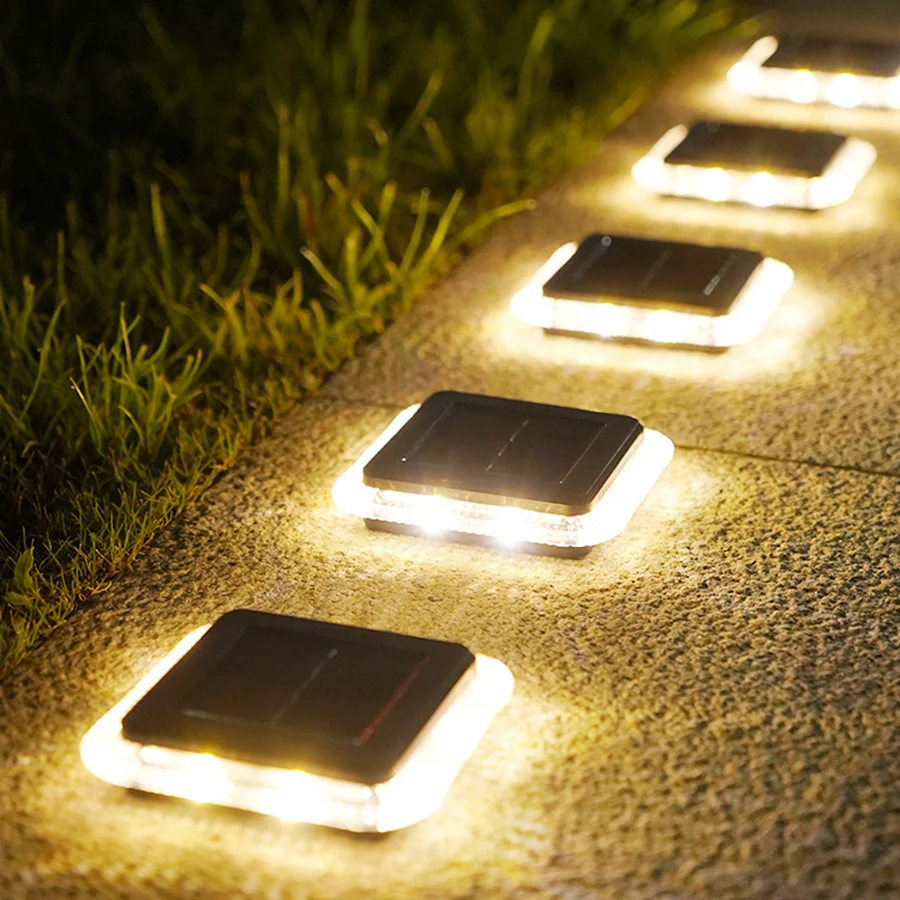 Solar Ground Light 8LED Waterproof Road Warning Step Lamp Outdoor Solar ...
