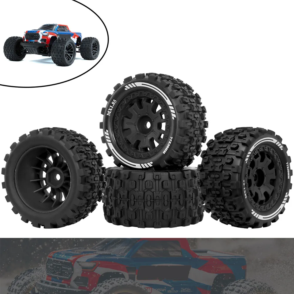 OGRC 1/18 RC Wheels and Tires 12mm Hex Tyre 77mm*39mm for ARRMA 1/18 ...