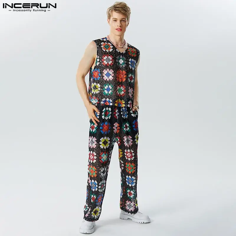 INCERUN-Flor-masculina-impress-o-tank-tops-transparentes-e-cal-as ...