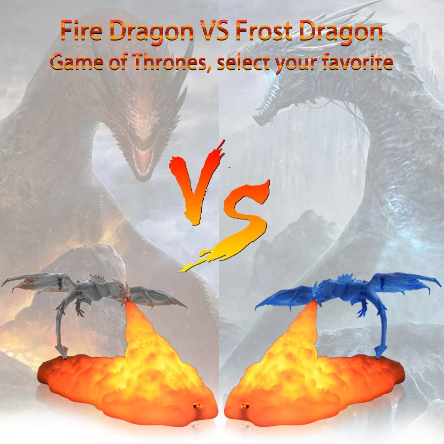 3D-Printed-Flying-Fire-Dragon-Flame-Night-Light-USB-Rechargeable-LED ...