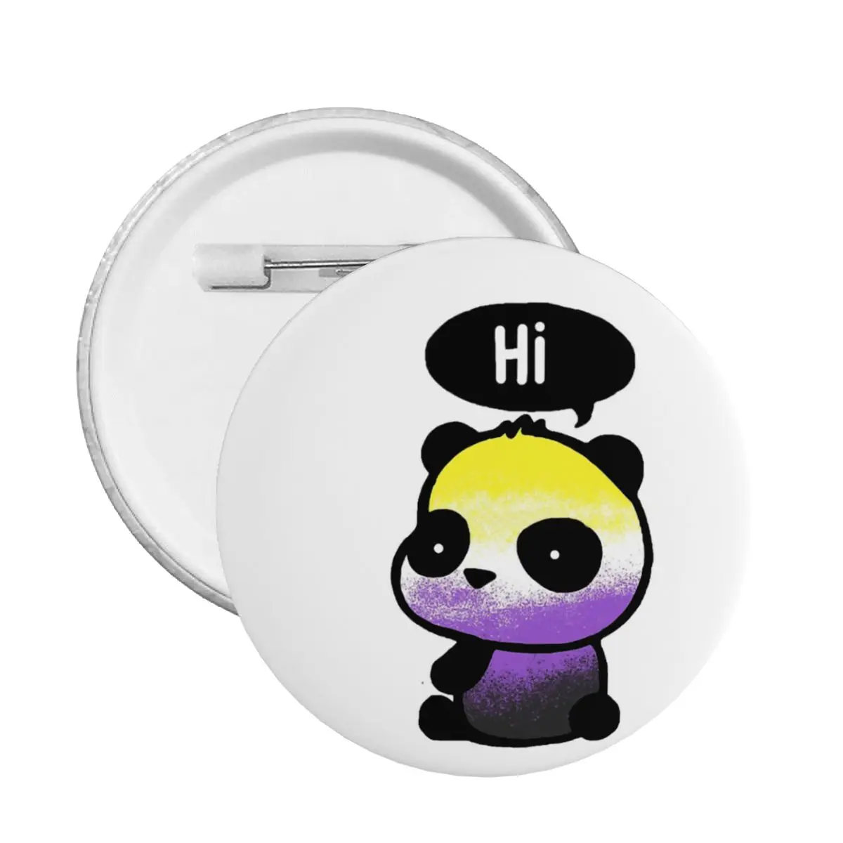 Non-Binary-Hi-Pin-Badge-Emergency-Services-Essential-Cute-Customizable ...