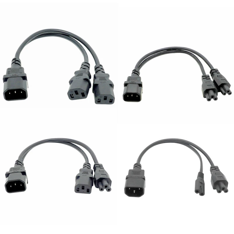 Iec 320 C14 Male Plug To 2xc13 C5 C7 C8 C13 Female Y Type Splitter ...