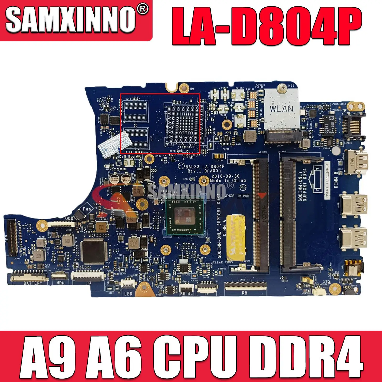 For DELL Inspiron 5565 Notebook Mainboard LA-D804P 0KF2J6 DDR4 Laptop ...