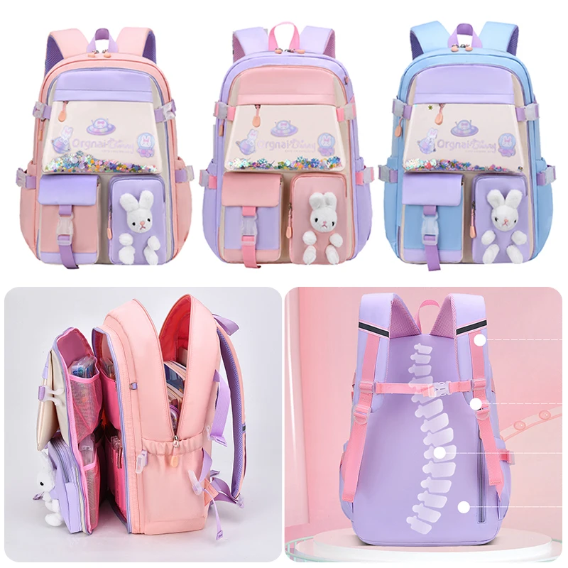 Cute Bunny Backpack for Girls Teenage Student Kindergarten Princess ...