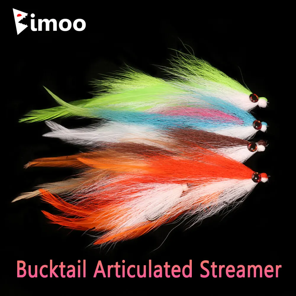 Bimoo-1PC-Bucktail-Articulated-Streamer-Fly-Big-Fish-Spine-Streamer-Big ...