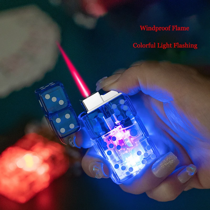 Creative Dice Lighter Pink Fire Jet Lighter Electronic Igniter Butane ...
