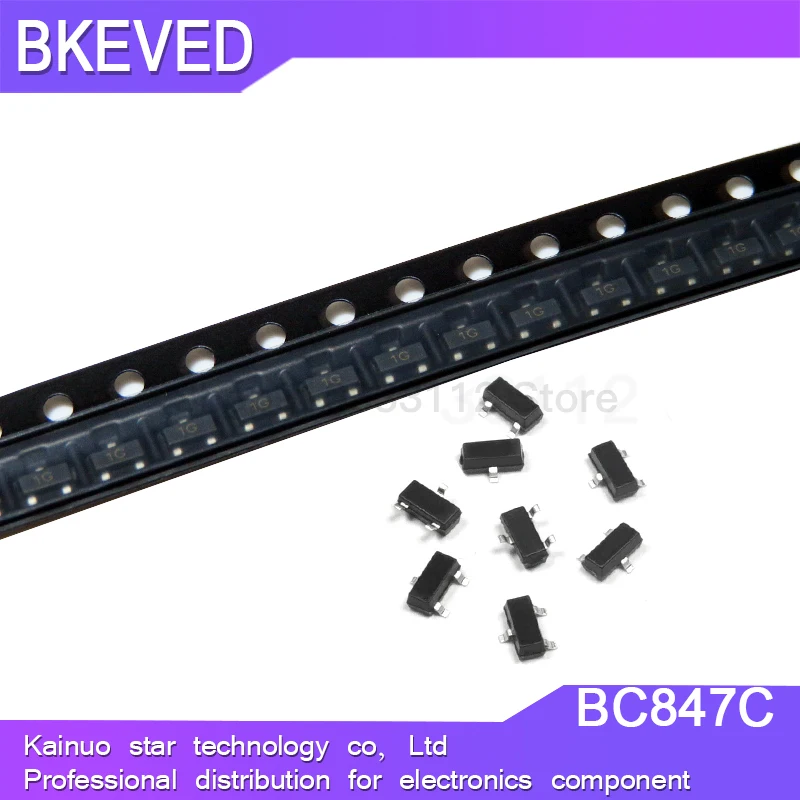 100PCS BC847C SOT23 BC847 847C SMD SOT-23 1G NPN power transistor ...