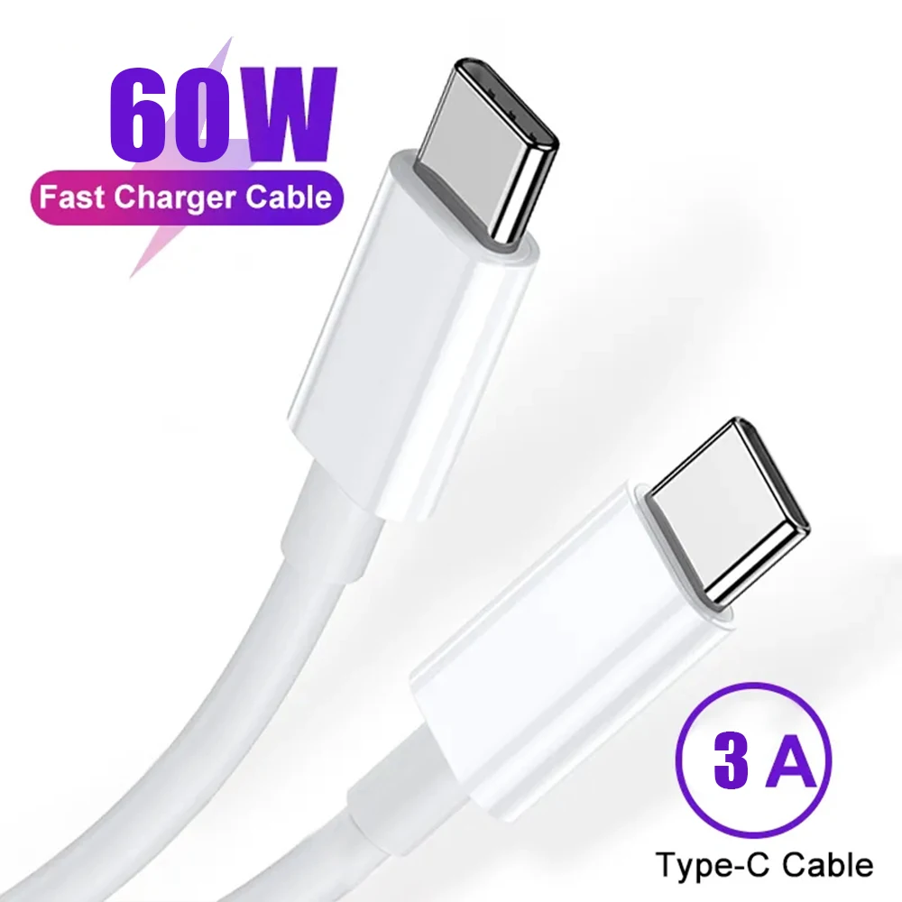 60W C To C Type-C Cable USB C PD Fast Charging Charger Wire Cord For ...