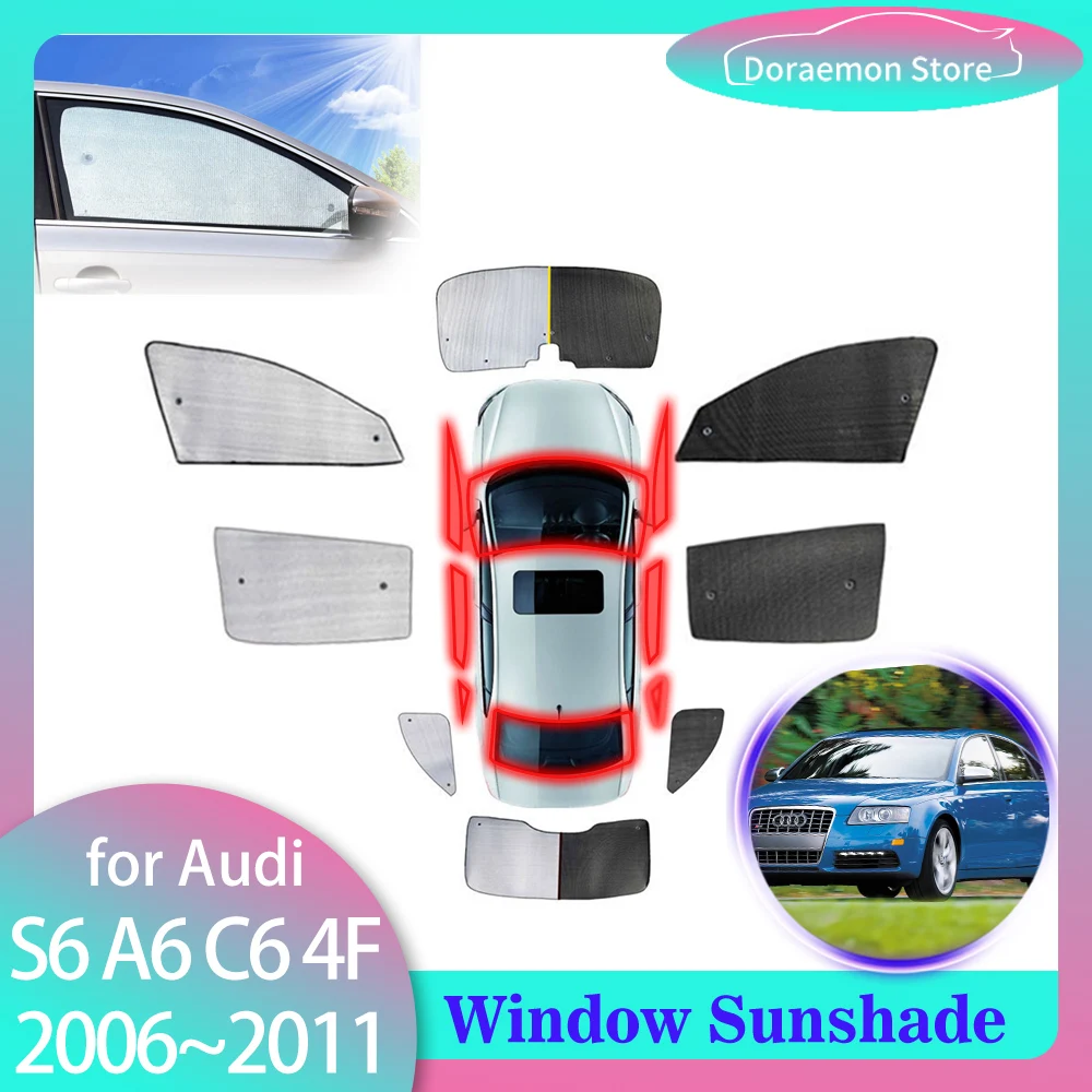 Full Coverage Sunshades for Audi S6 A6 C6 4F RS6 2006~2011 Windshield ...