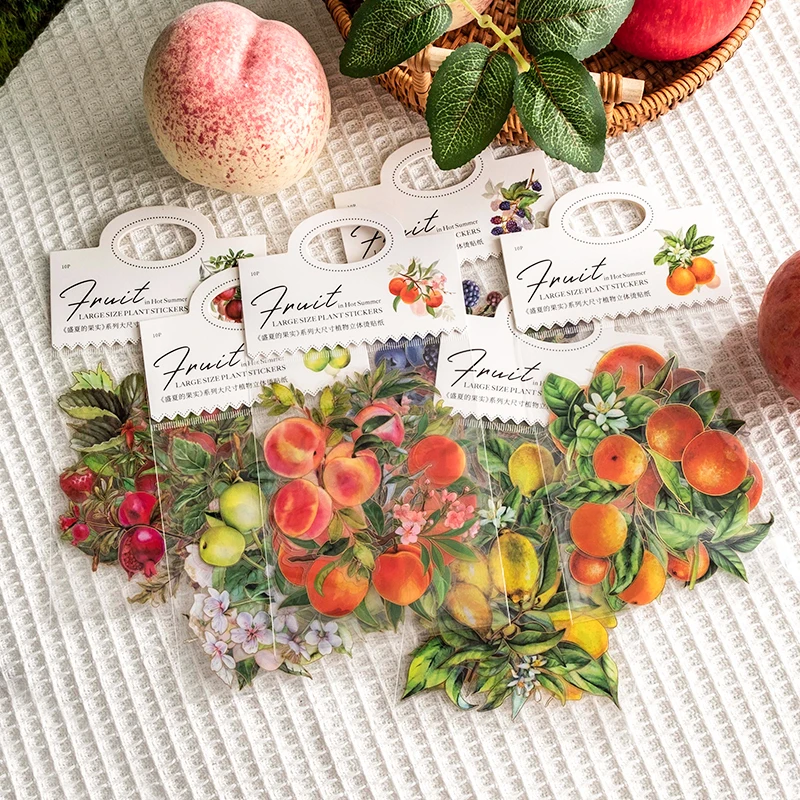 10-Pcs-Vintage-Large-Size-Fruits-Stickers-Pack-DIY-Diary-Junk-Journal ...