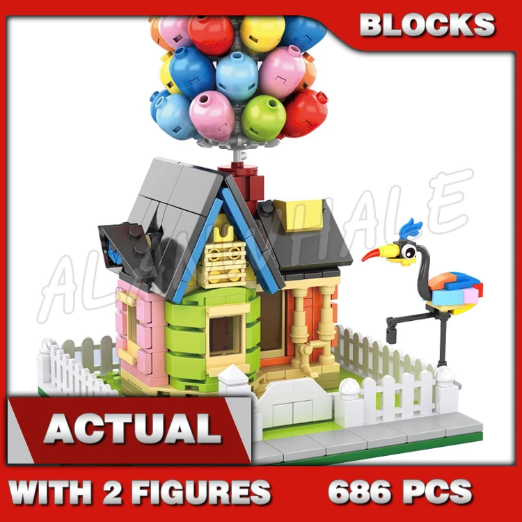 686pcs-Ideas-Balloon-House-Flying-Up-Home-Garden-Sky-Adventure-7025 ...
