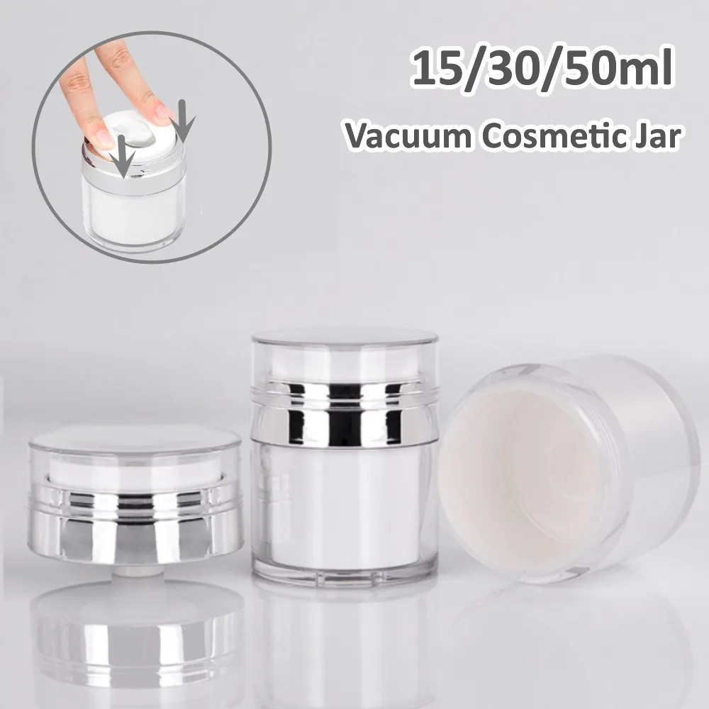 15/30/50ml Cosmetic Jar Lotion Cans Airless Pump Press Face Cream Pot ...