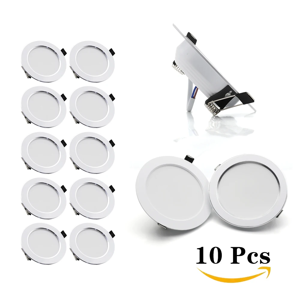 10Pcs-Lot-LED-Downlight-220V-Recessed-Round-Ceiling-Dowm-Light-Bedroom ...