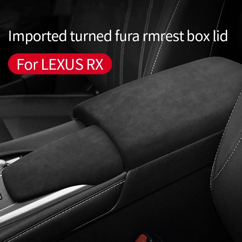 Alcan-tara-Suede-Black-Red-Car-Armrest-Case-Lid-Box-Cover-Panel ...