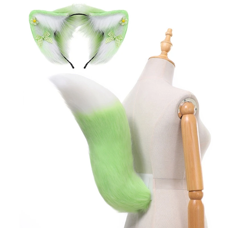 Y1UE-Fox-Ears-and-Tail-Set-Furry-Ears-Headband-with-Tail-Kitten-Anime ...