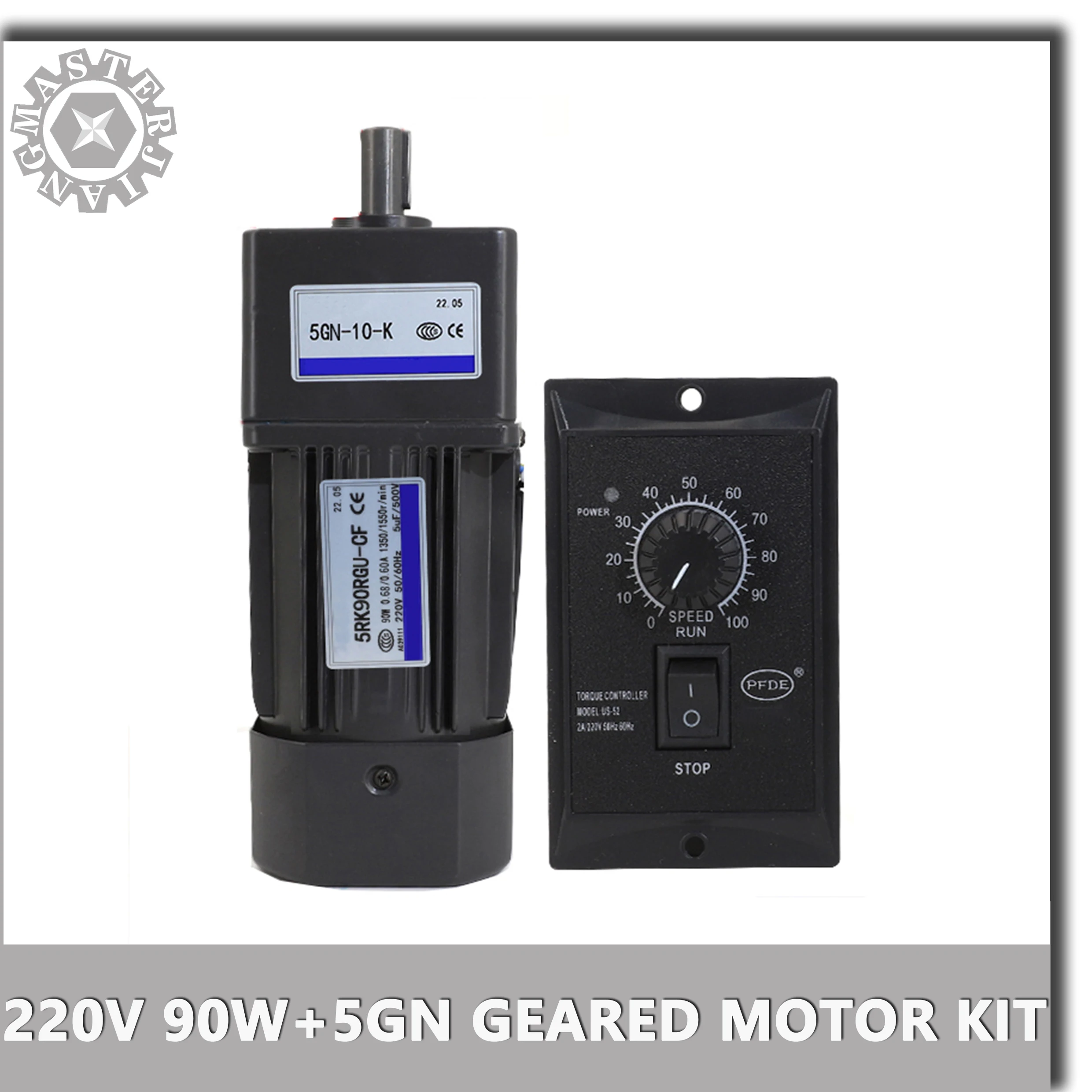 5RK90GU-CF 450-6.9RPM 220V 90W AC Reversible Gear Variable Speed Motor ...