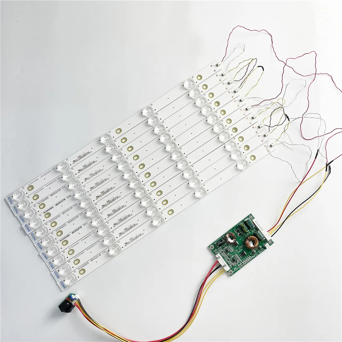 10 pcs 425mm LED Backlight 5 Lamps strip kit Board w/ Optical Lens ...
