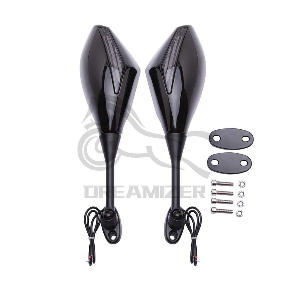 Integrated-Turn-Signals-Mirrors-LED-Motorcycle-Rearview-Side-Mirror-for ...