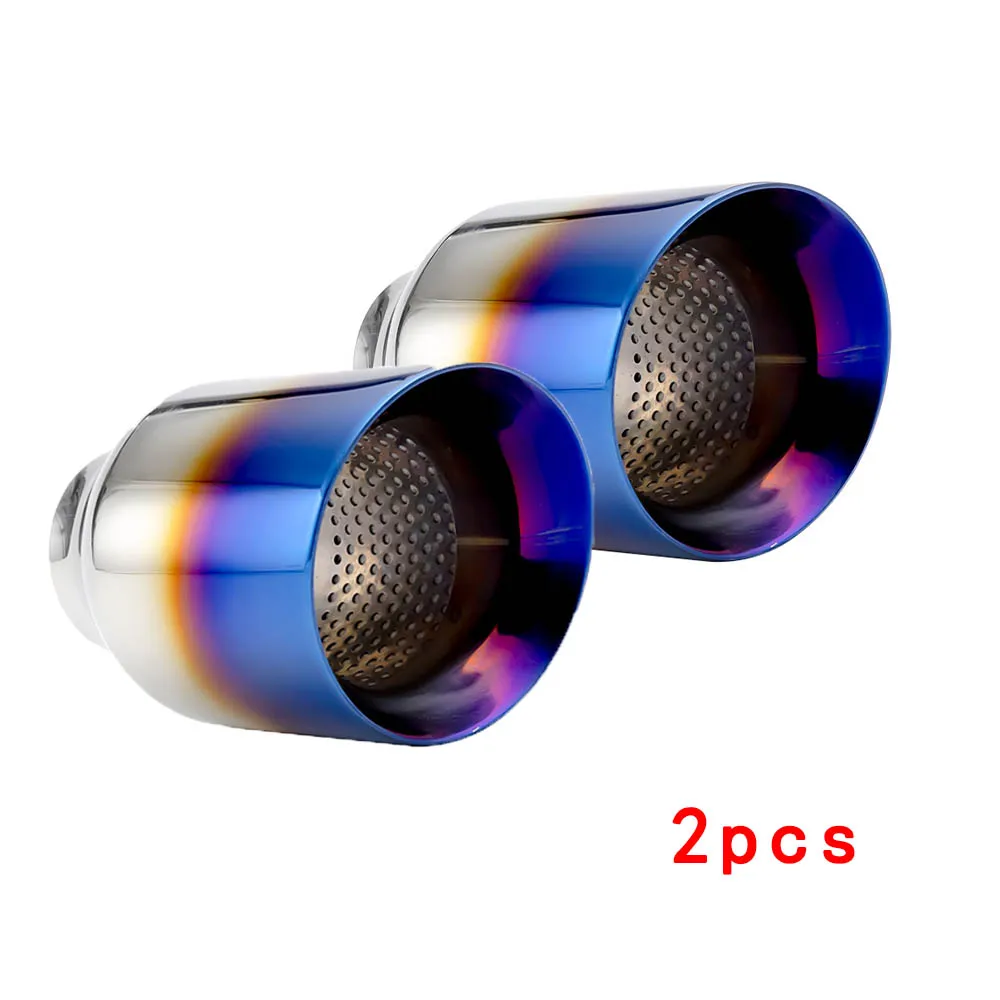 2PCS-Stainless-Steel-Burnt-Blue-Exhaust-Tip-2-2-5-Auto-Muffler-Tail ...