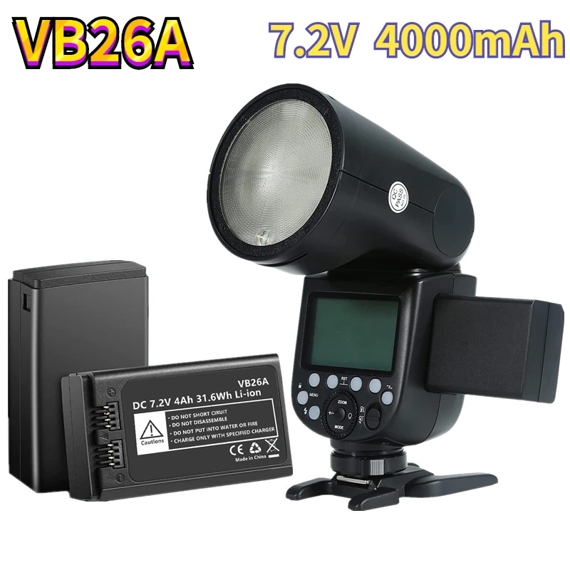 Flash-Speedlite-Li-Ion-para-Godox-V1S-V1C-V1N-V1F-V1O-VB26A ...