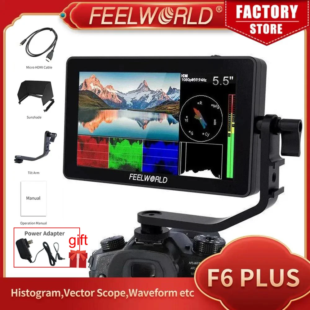 FEELWORLD-F6-PLUS-5-5-Inch-IPS-3D-LUT-Touch-Screen-4K-HDMI-Monitor-Full ...