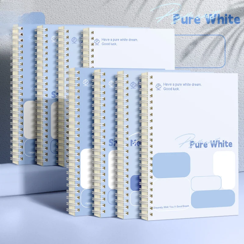 A5-Coil-Notebook-Simple-Blue-Notebook-Cute-Coil-Notebook-Big-Book ...