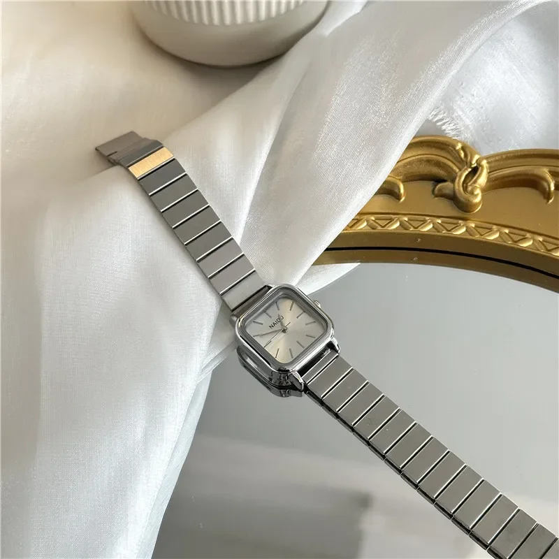 Pra-a-Quartz-Watch-com-Steel-Band-Retro-temperamento-minimalista ...