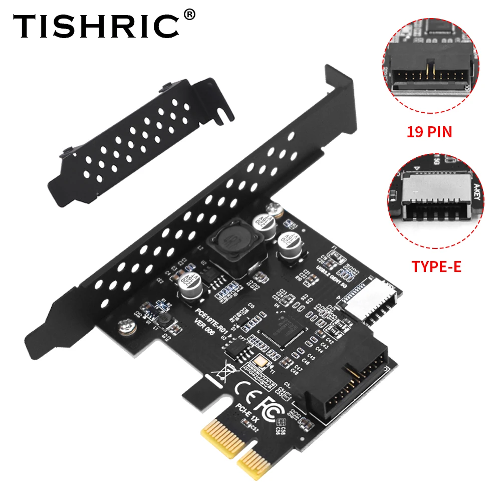 TISHRIC-PCIE-1X-To-USB-Type-E-USB-19Pin-PCI-Express-Multiplier-Riser ...