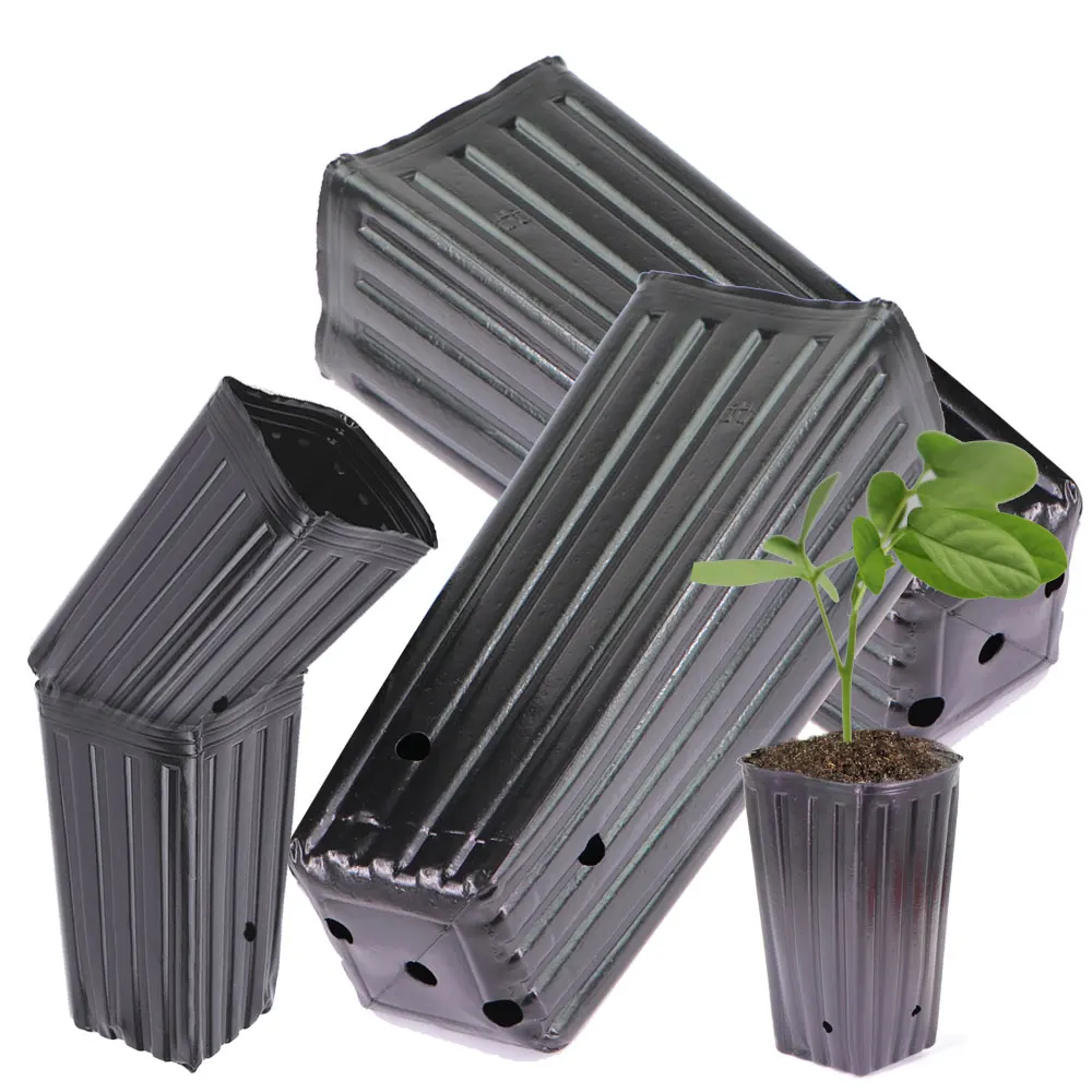 Tall Square Plant Seedling Planting Cup Thicken Black Plastic Supple ...