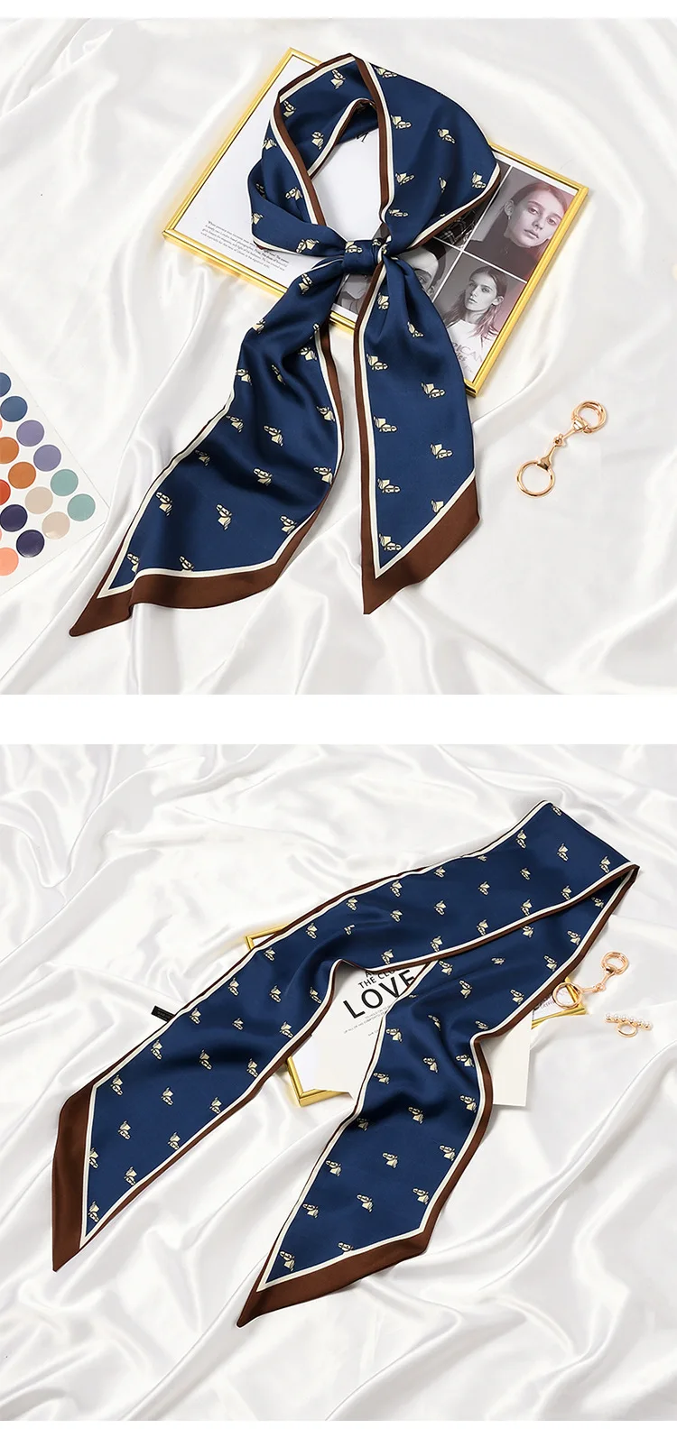 Foulard Long Pour Femmes, Écharpe Pour Cheveux Fins, Bandeau De Mode ...