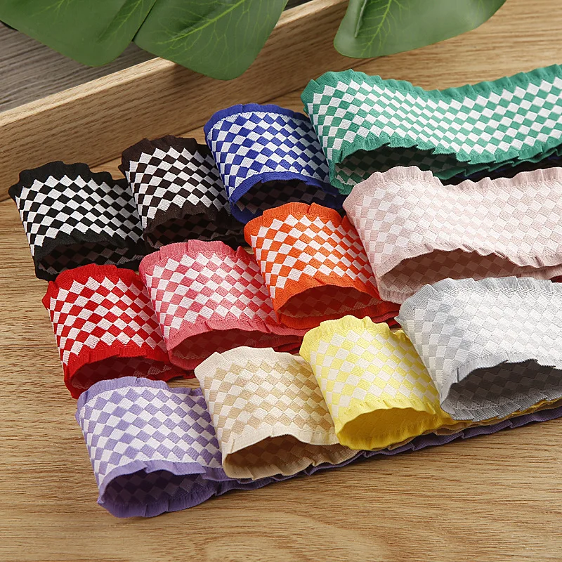 Ruffle-Frill-Plaid-Ribbon-Hair-Bows-Handmade-Girl-Accessories-Crafts ...