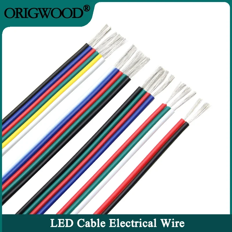 2/5/10m LED Cable Electrical Wire 2/3/4/5/6pin LED Extension Cables For ...
