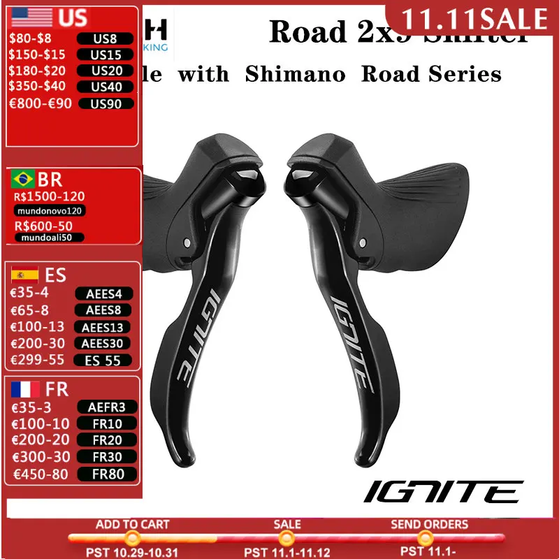 SENSAH IGNITE Road Bike Shifter 2x8 2x9 Speed Brake Lever Bicycle R7000 ...
