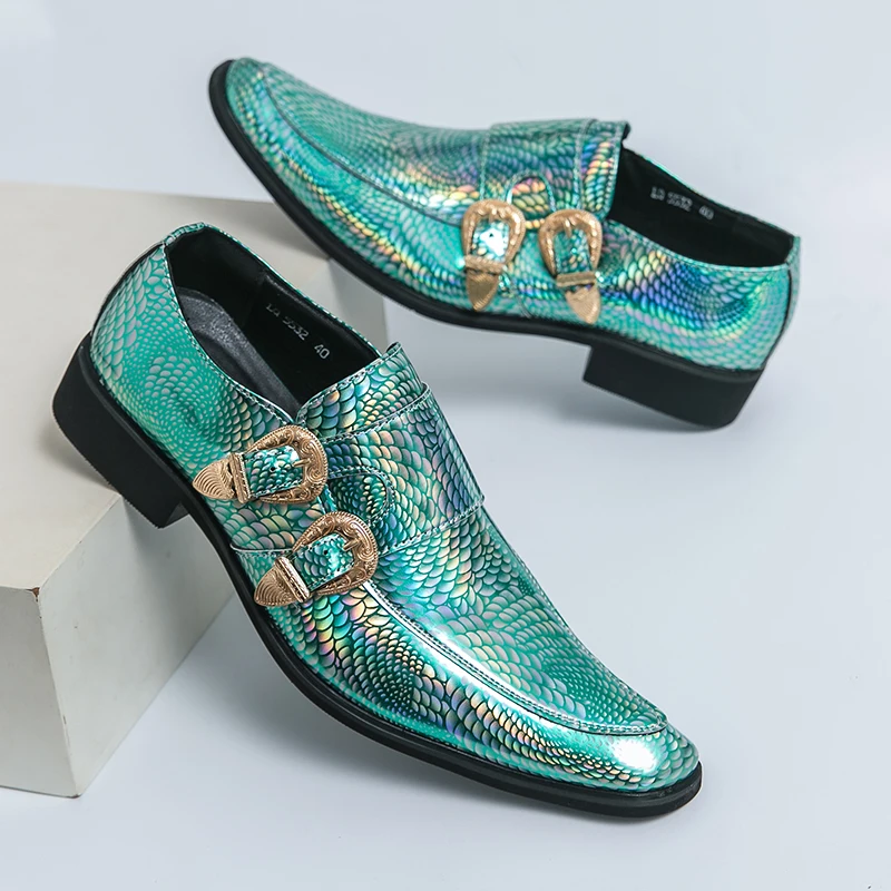 Men's Loafers Luxury Brand Leather Dress Shoes Breathable Slip-On Solid ...