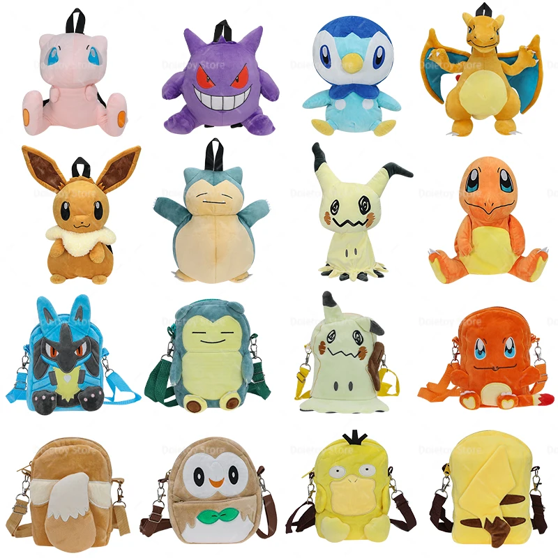 19-Styles-Pokemon-Backpack-Charizard-Mimikyu-Eevee-Gengar-Mew-Cartoon ...