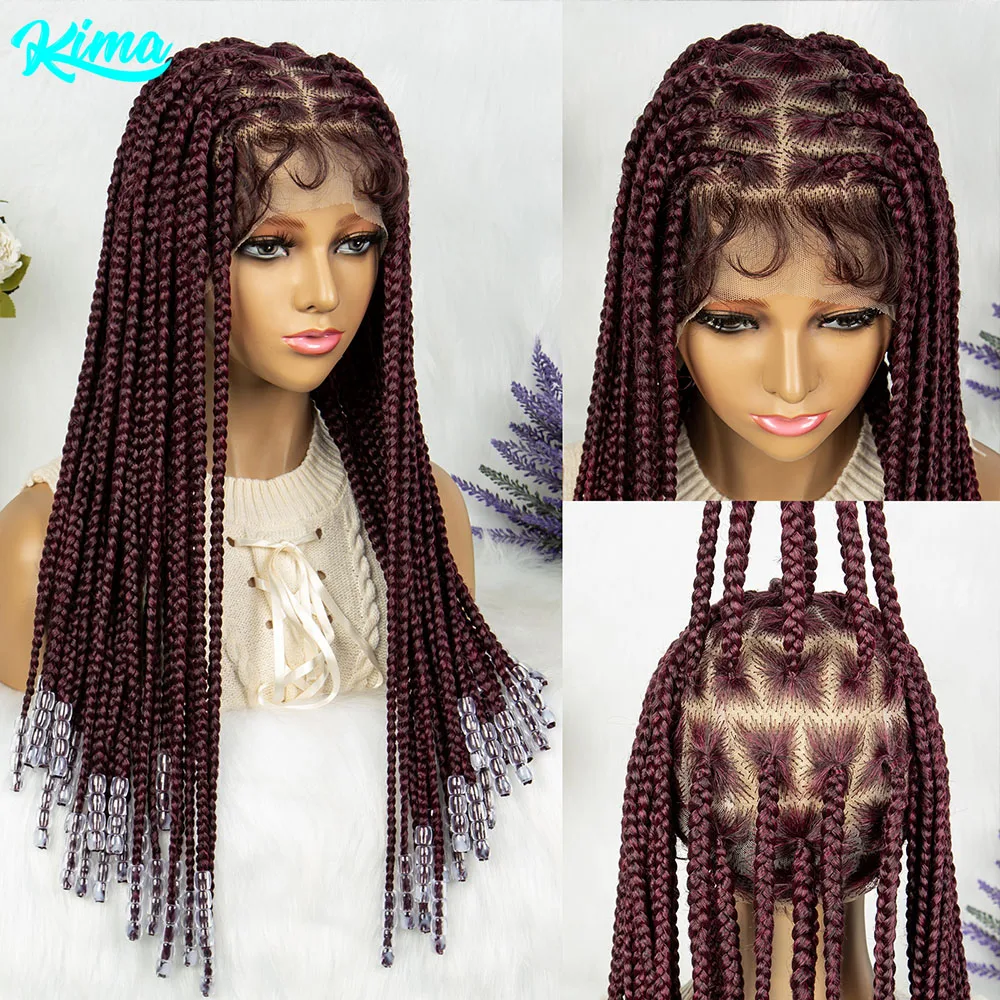 Synthetic-Transparent-HD-Full-Lace-Braided-Wigs-With-Beads-Crochet ...