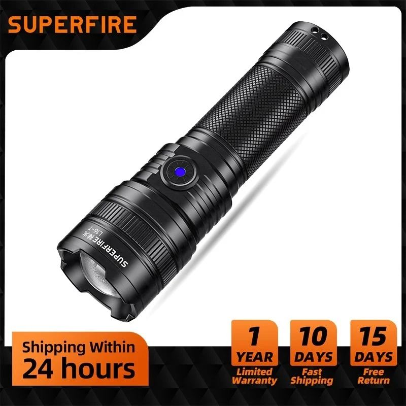 SUPERFIRE-900Lm-Powerful-LED-Flashlight-Tail-USB-Rechargeable ...
