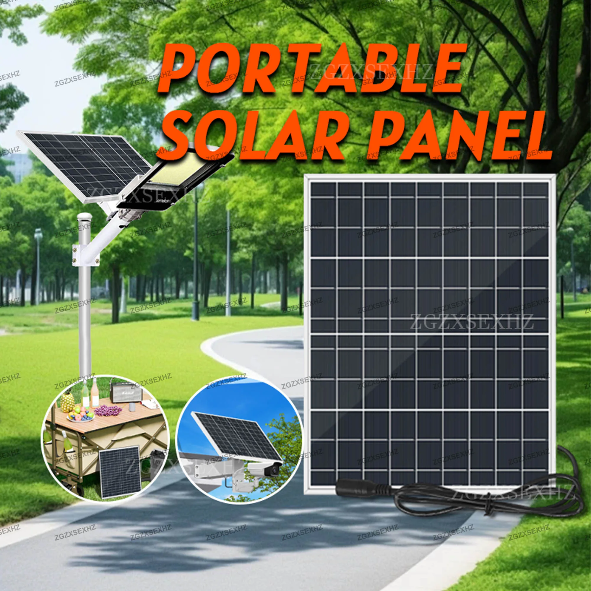20W Portable Solar Panel Charger with USB for Outdoor Camping Solar ...