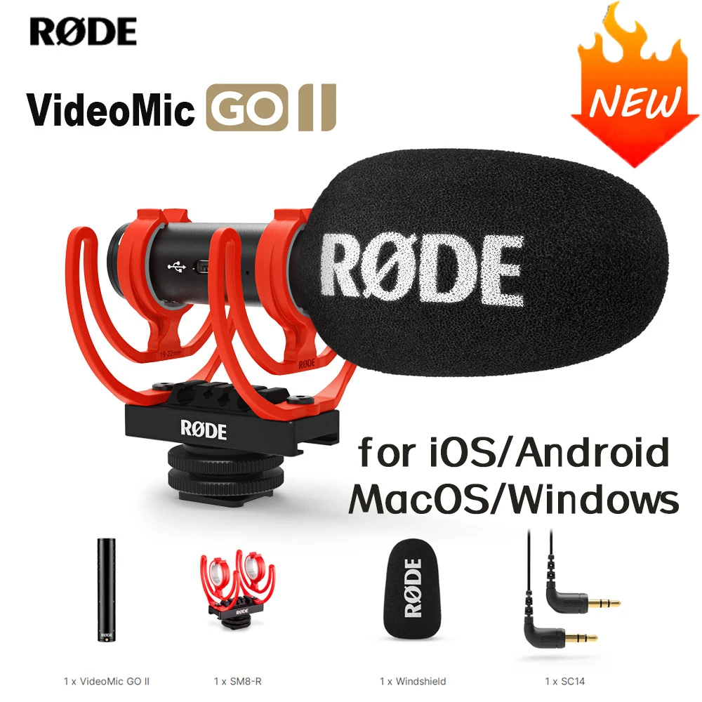 Rode-VideoMic-GO-II-Studio-Microphone-Video-Mic-for-PC-Laptop-Phone ...