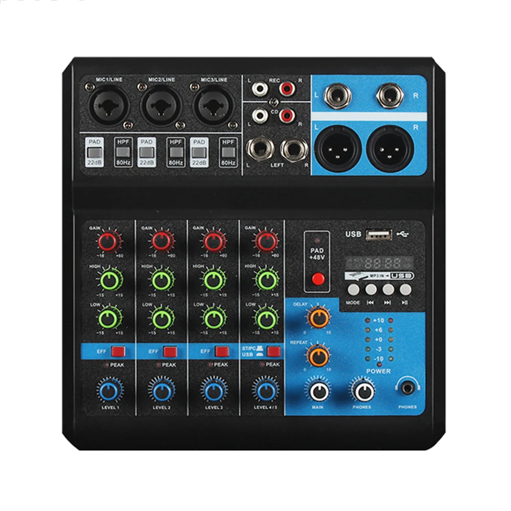 HD-Audio-5-Channel-Sound-Mixer-Professional-Portable-Console-Computer ...